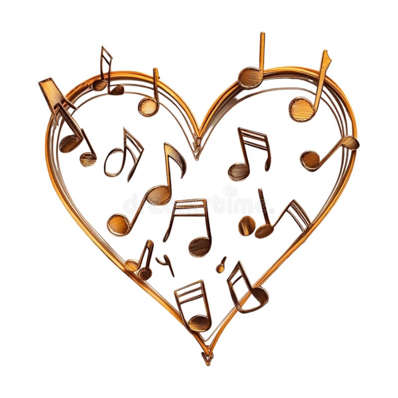 PNG Musical Notes in a Heart Shape on Transparent Background Generated ...