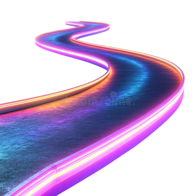 PNG Neon Asphalt Road on Transparent Background - Ai Generated Stock ...