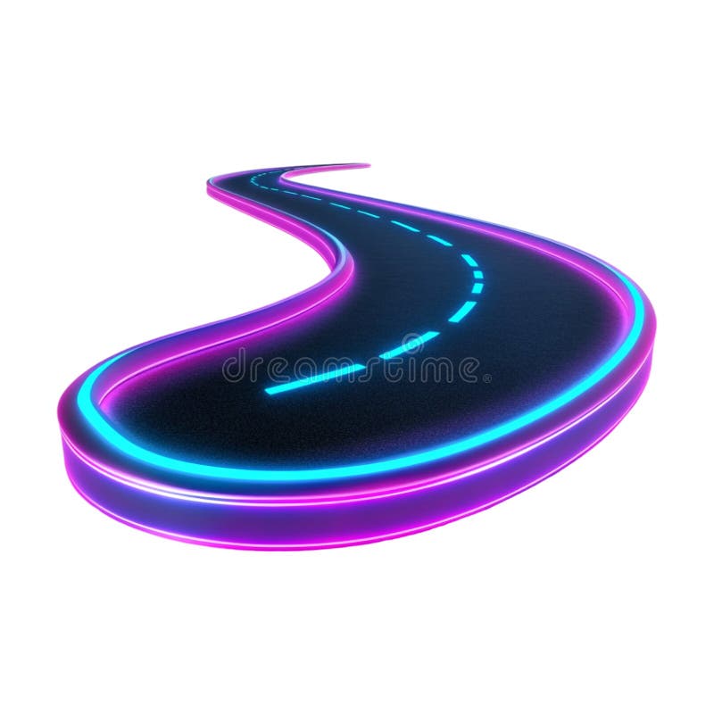 PNG Neon Asphalt Road on Transparent Background - Ai Generated Stock ...