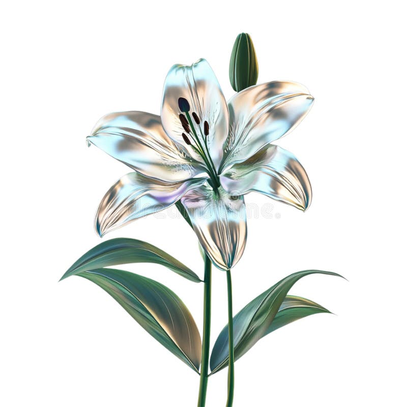 PNG Neon Crystal Flower on Transparent Background - Ai Generated Stock ...
