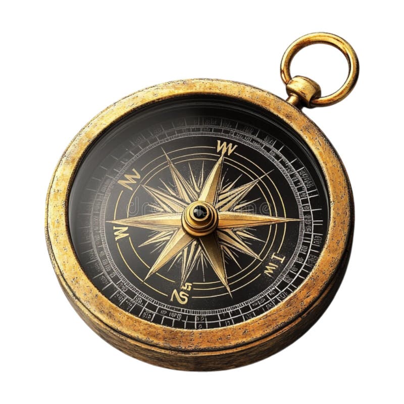PNG Old Brass Crystal Compass on Transparent Background - Ai Generated ...