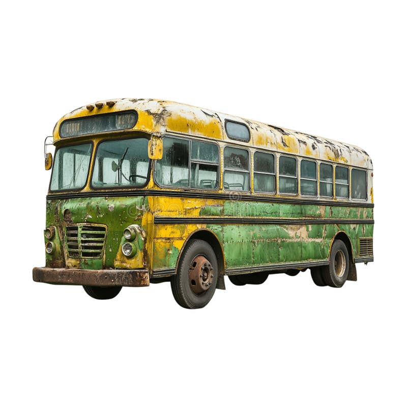 PNG Old Rusted Passenger Bus on Transparent Background - Ai Generated ...