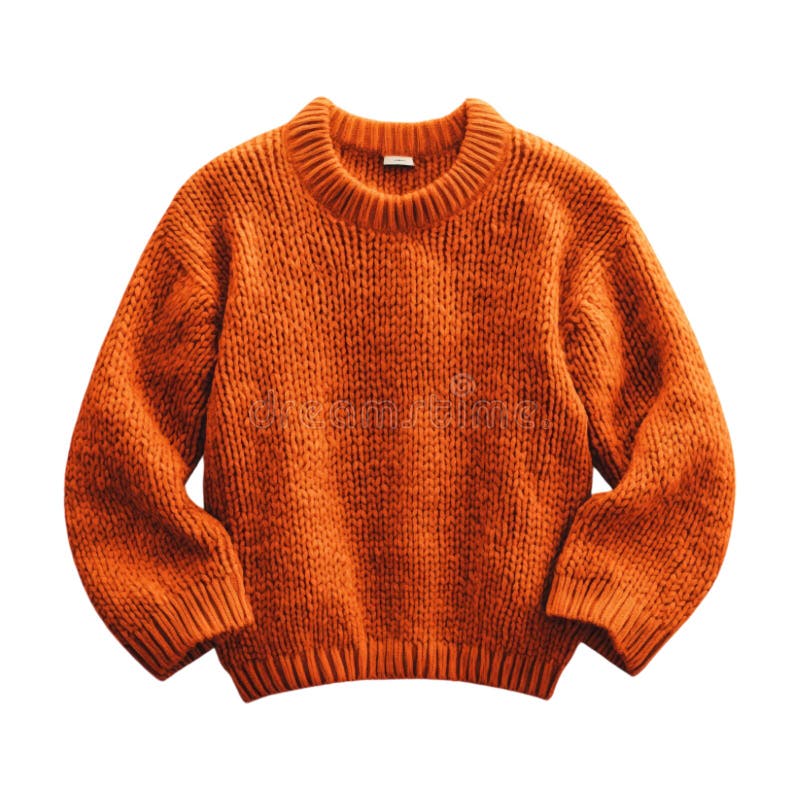 PNG Orange Knitted Sweater on Transparent Background Stock Illustration ...