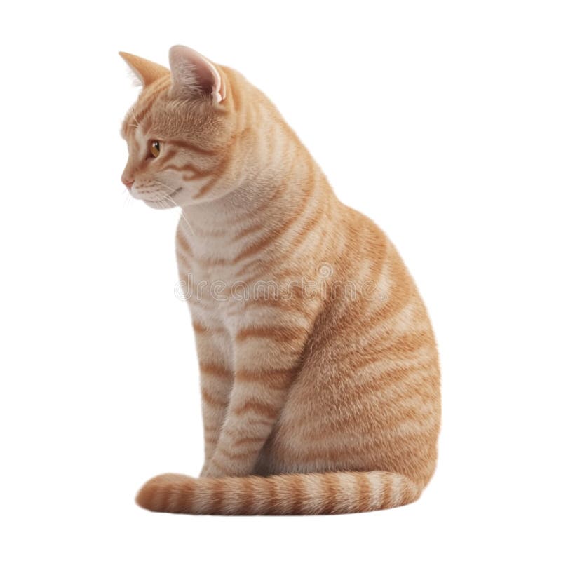PNG Orange Tabby Cat Sitting on Transparent Background Stock ...