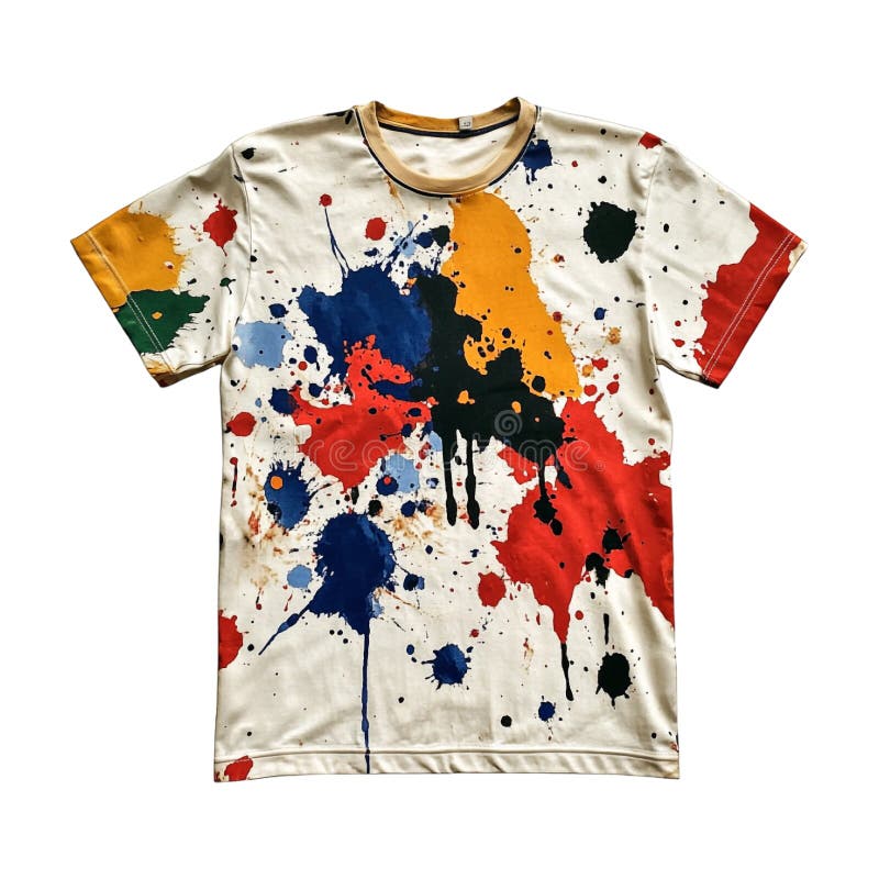 PNG Paint Splashes on Shirt on Transparent Background - Ai Generated ...