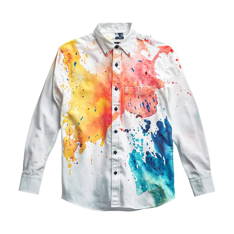 PNG Paint Splashes on Shirt on Transparent Background - Ai Generated ...