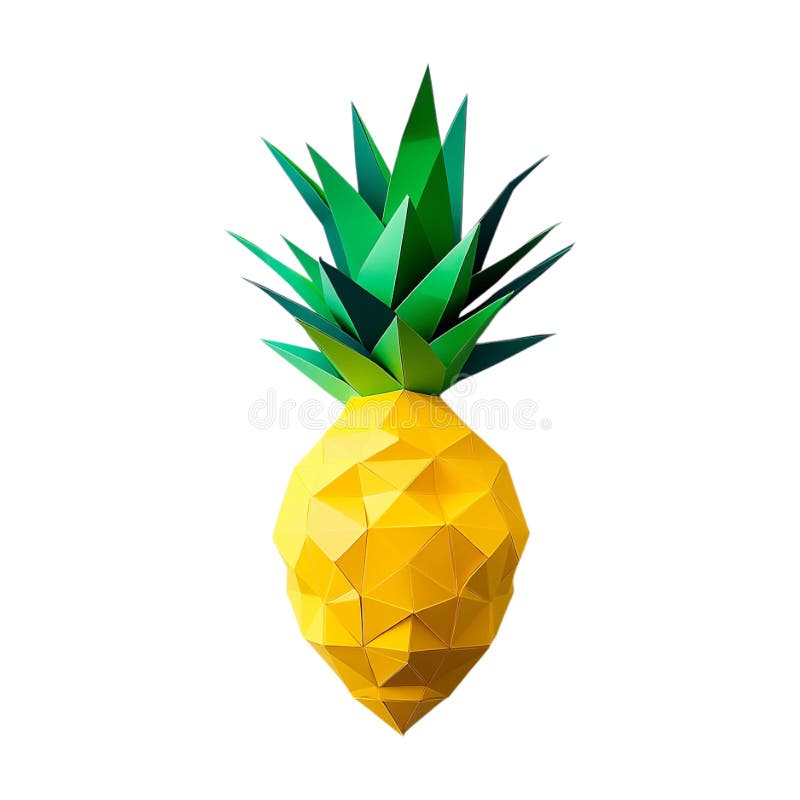 PNG Papercut Pineapple on Transparent Background - Ai Generated Stock ...