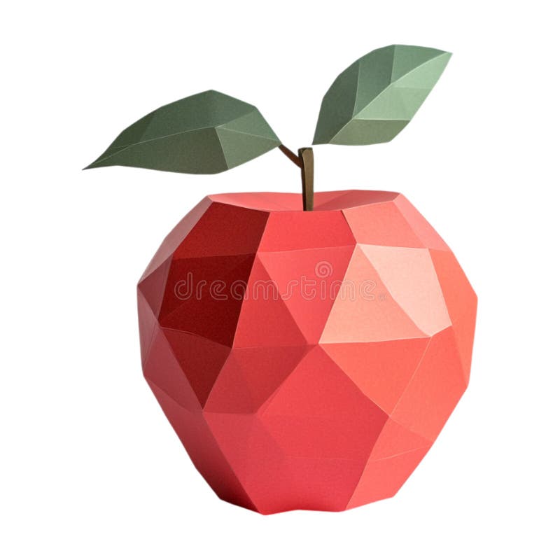 PNG Papercut Red Apple on Transparent Background - Ai Generated Stock ...