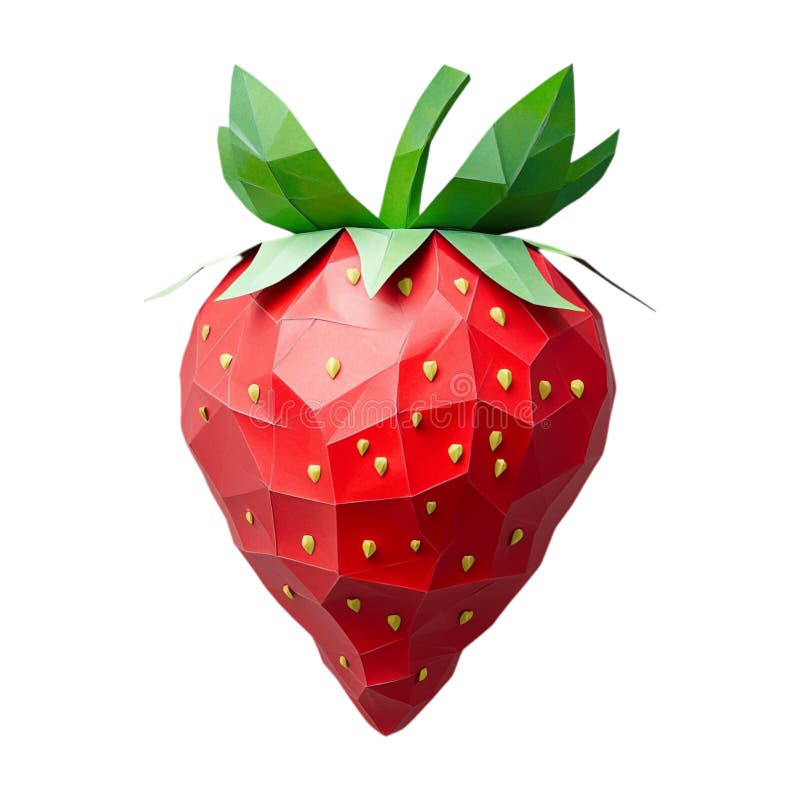 PNG Papercut Strawberry on Transparent Background - Ai Generated Stock ...