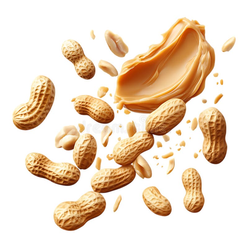 PNG Peanut Shake Splash with Peanuts Against a Transparent Background ...