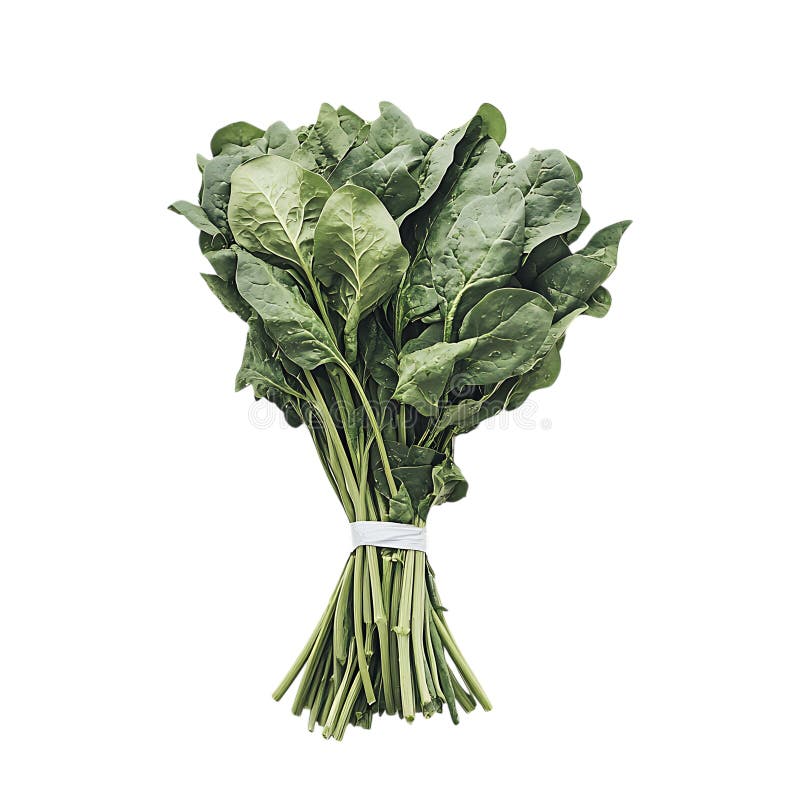 PNG Picture of a Bunch of Spinach Against Transparent Background Stock Illustration ...