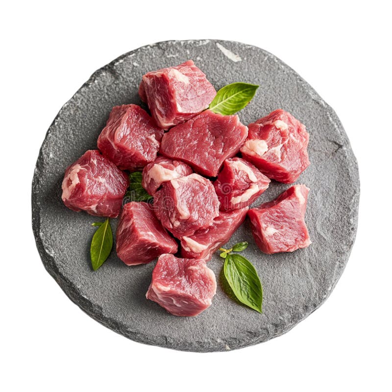 PNG Pieces of Square Meat Cubes on Square Stone on Transparent ...