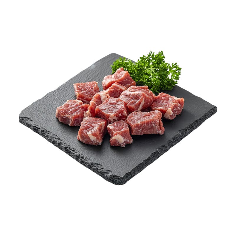 PNG Pieces of Square Meat Cubes on Square Stone on Transparent Background - Ai Generated Stock ...