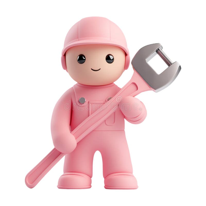 PNG Pink Construction Worker Cartoon on Transparent Background - Ai ...