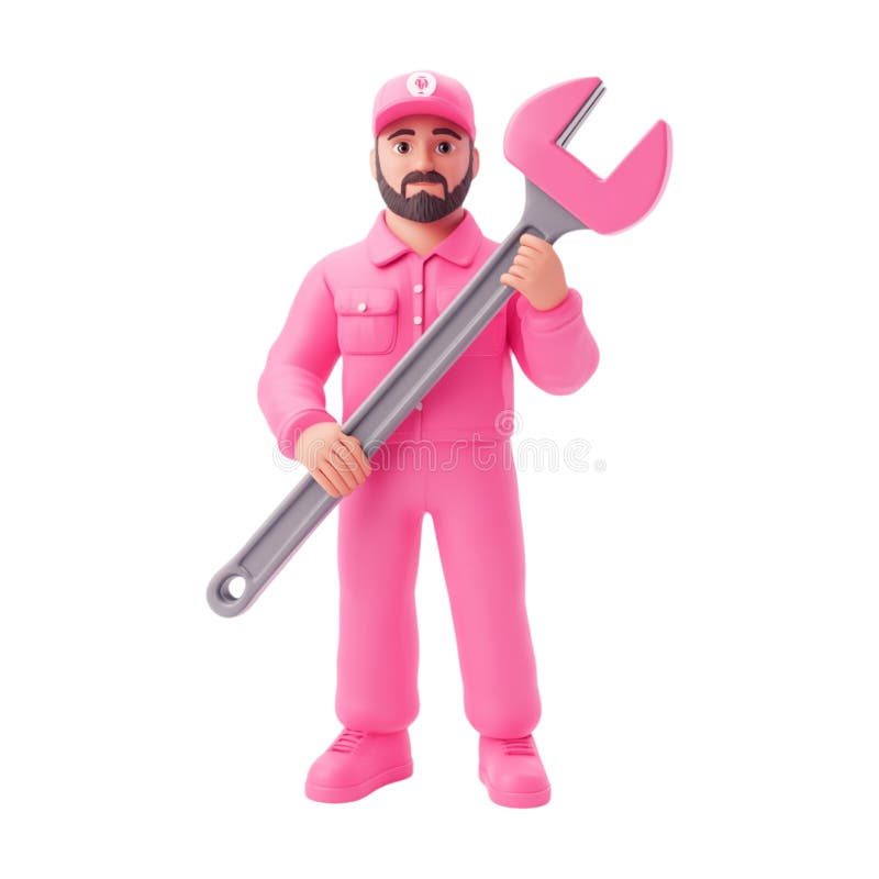 PNG Pink Construction Worker Cartoon on Transparent Background - Ai ...