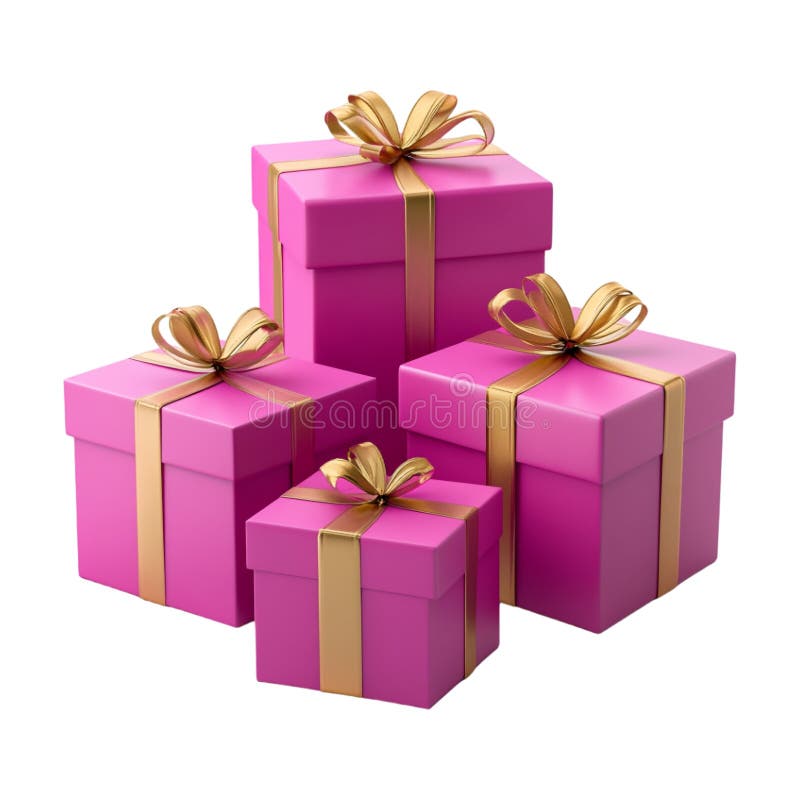 PNG Pink Gift Boxes on Transparent Background - Ai Generated Stock ...