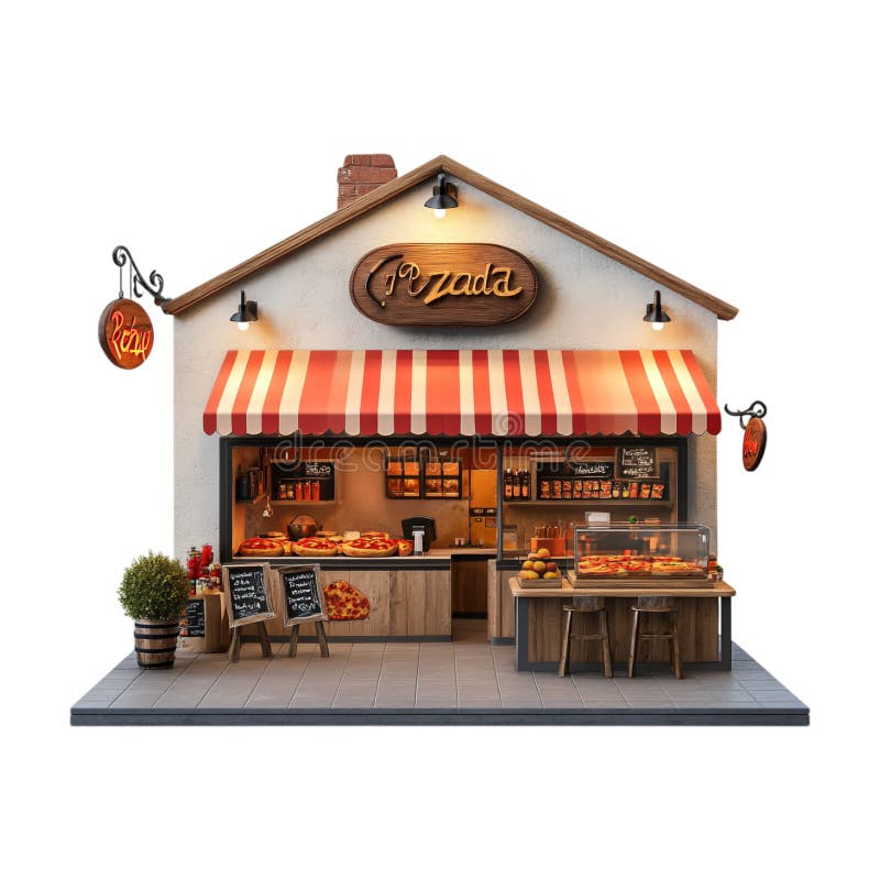 PNG Pizza Shop on Transparent Background - Ai Generated Stock ...