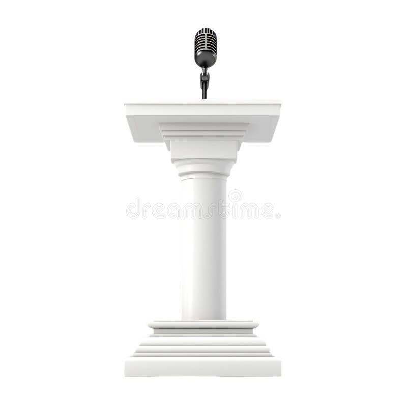 PNG Podium with Microphone Front View Against Transparent Background ...