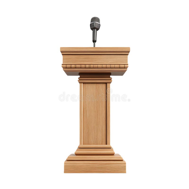PNG Podium with Microphone Front View Against Transparent Background ...