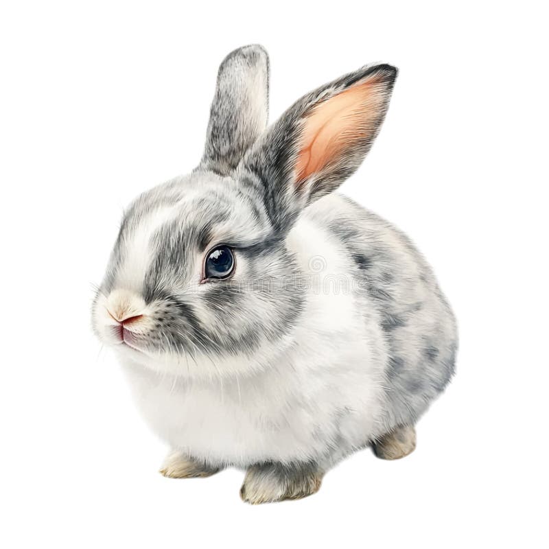 PNG Rabbit Portrait on Transparent Background Stock Illustration ...