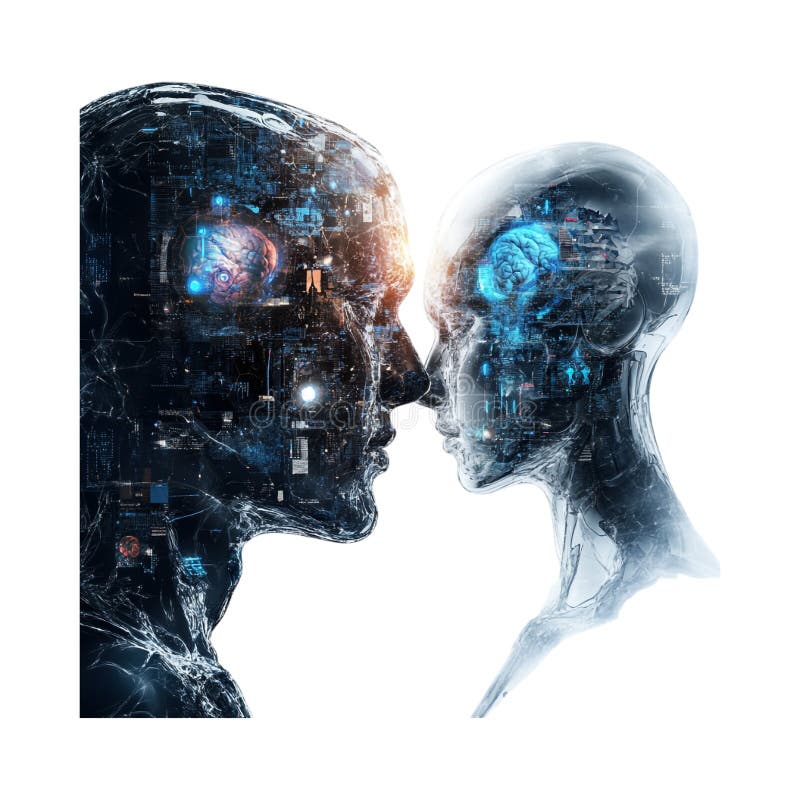 PNG Realistic Humanity and Artificial Intelligence Hand Connection on ...