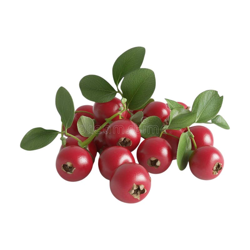 PNG Red Berries with Leaves on Transparent Background Stock ...