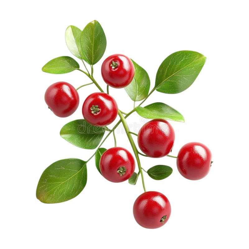 PNG Red Berries with Leaves on Transparent Background Stock ...
