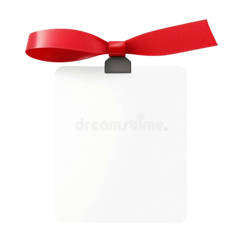 PNG Red Gift Tag with Ribbon Bow on Transparent Background Stock ...
