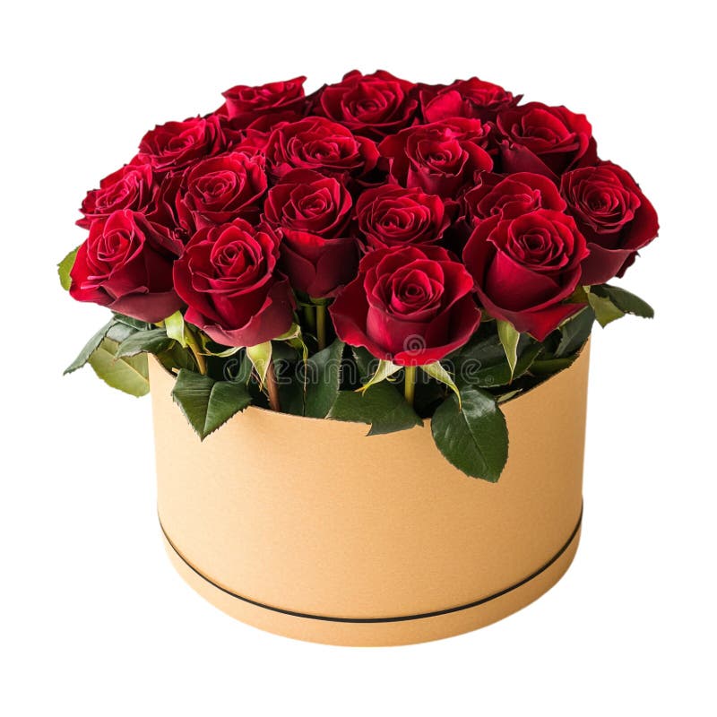 PNG Red Roses in a Box on Transparent Background Stock Illustration ...