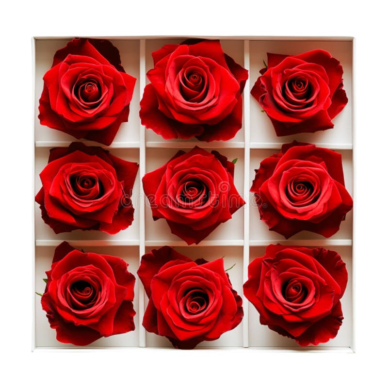 PNG Red Roses in a Box on Transparent Background Stock Illustration ...