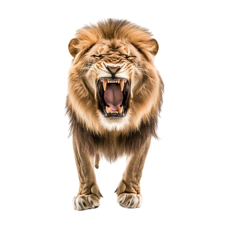 PNG Roaring Lion on Transparent Background - Ai Generated Stock ...