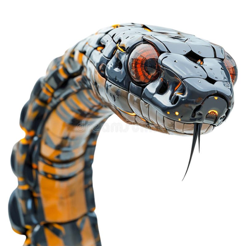 PNG Robotic Snake Head on Transparent Background Stock Illustration ...