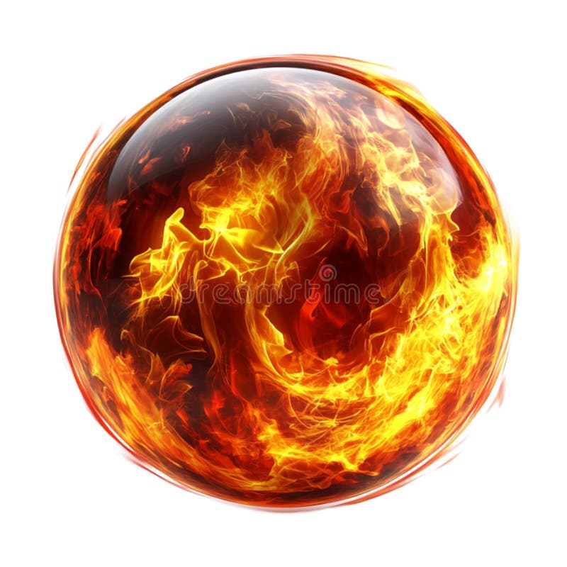 PNG Round Fireball on Transparent Background - Ai Generated Stock ...