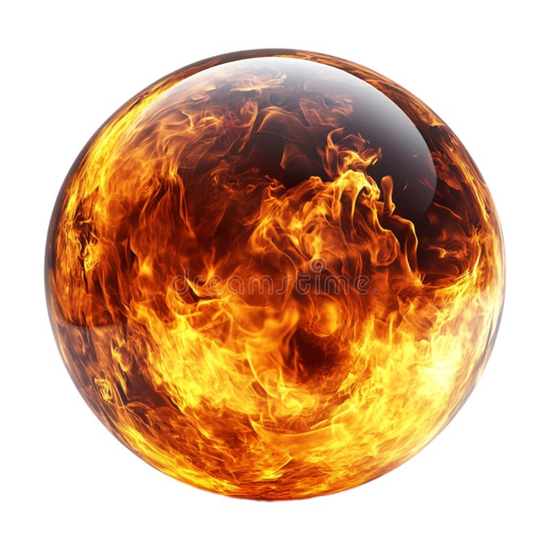 PNG Round Fireball on Transparent Background - Ai Generated Stock ...