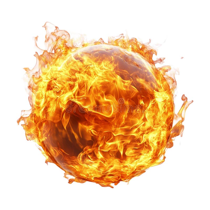 PNG Round Fireball on Transparent Background - Ai Generated Stock ...