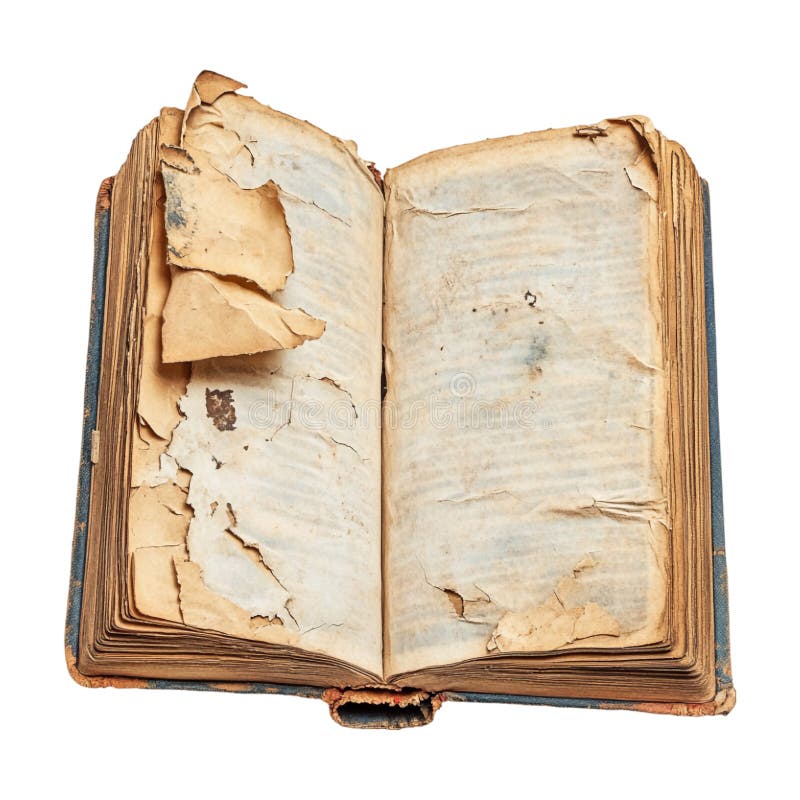 PNG Rusted Old Book with Crushed Papers on Transparent Background - Ai ...