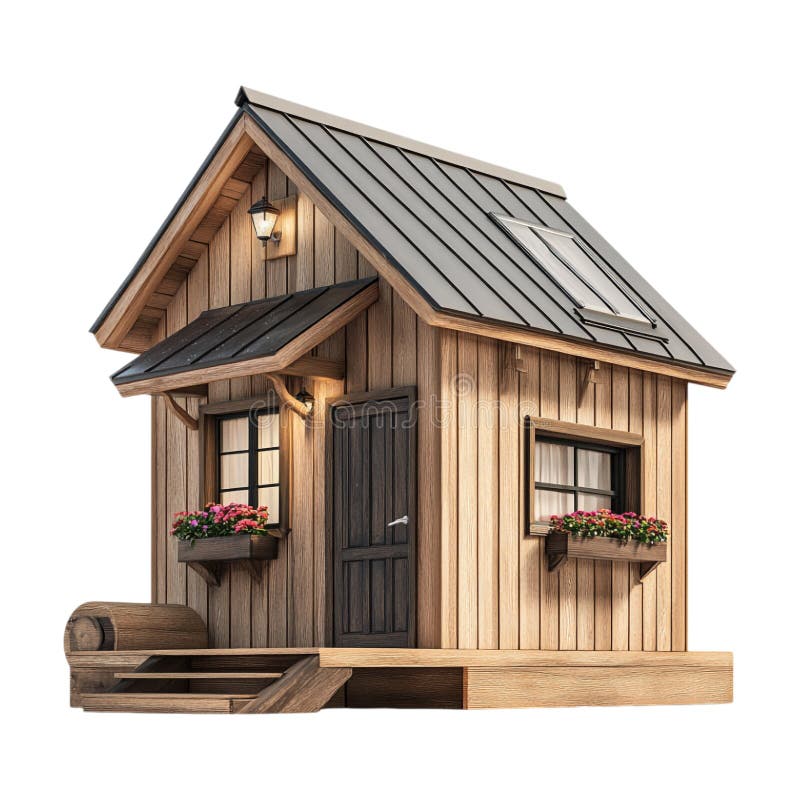 PNG Rustic Tiny House on Transparent Background Stock Illustration ...