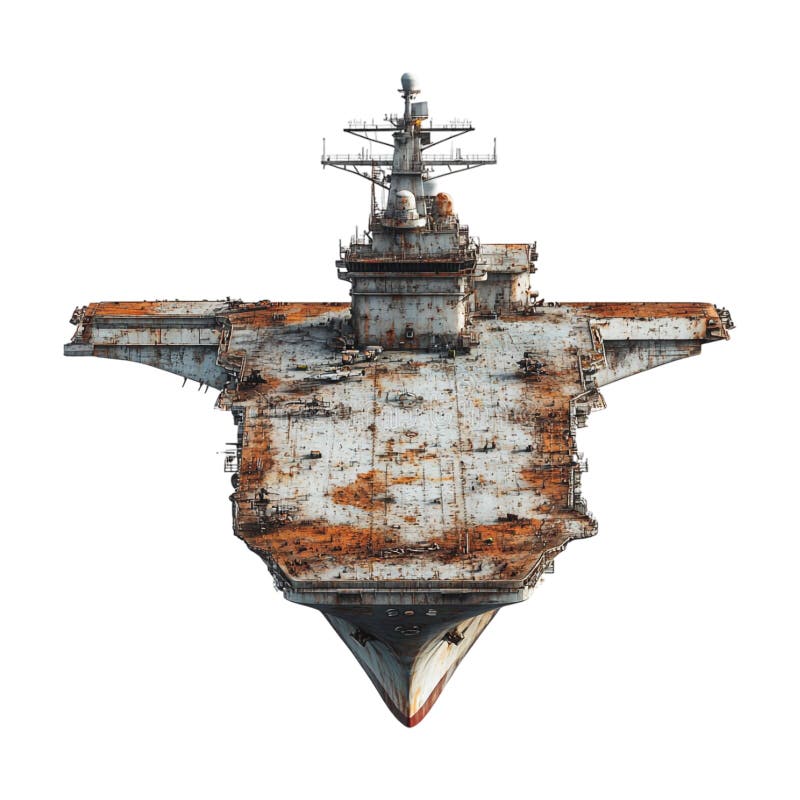 PNG Rusty Aircraft Carrier on Transparent Background Stock Illustration ...