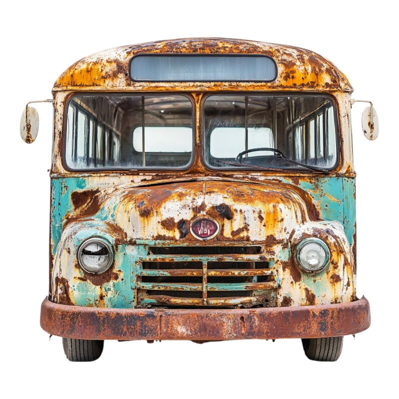 PNG Rusty Bus Against Transparent Background Stock Illustration ...