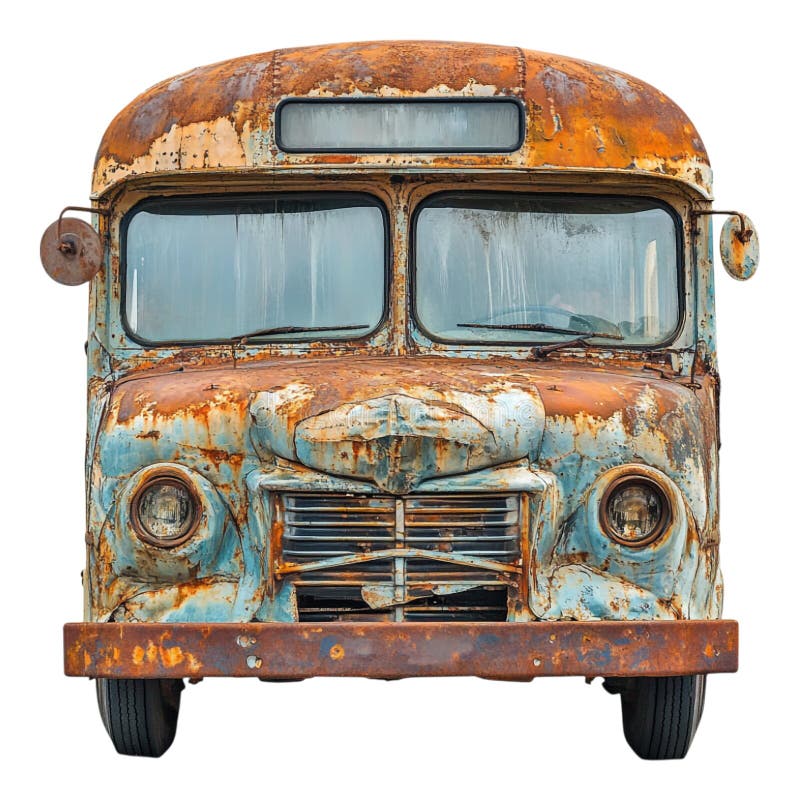 PNG Rusty Bus Against Transparent Background Stock Illustration ...