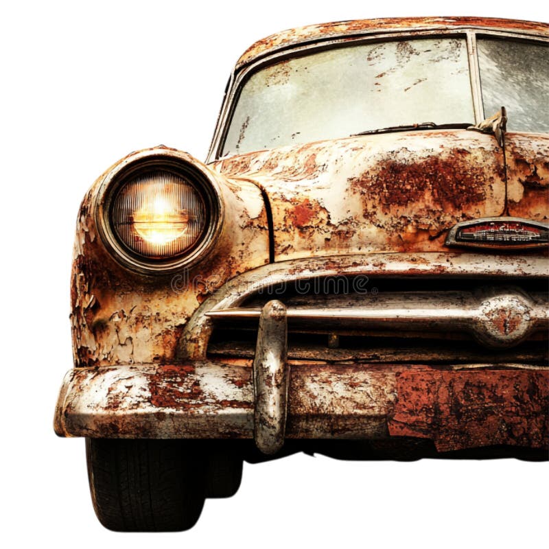 PNG Rusty Car Front on Transparent Background Stock Illustration ...