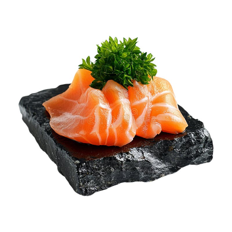 PNG Salmon Fish Slices on Stone on Transparent Background - Ai ...