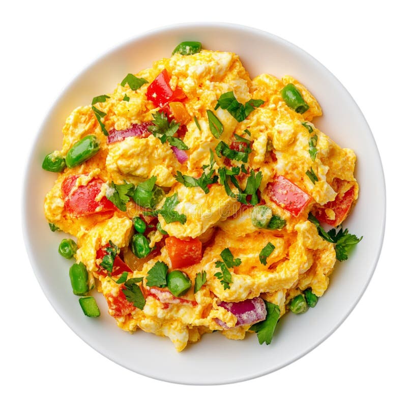 PNG Scrumptious Spicy Scrambled Eggs with Vegetables Against ...