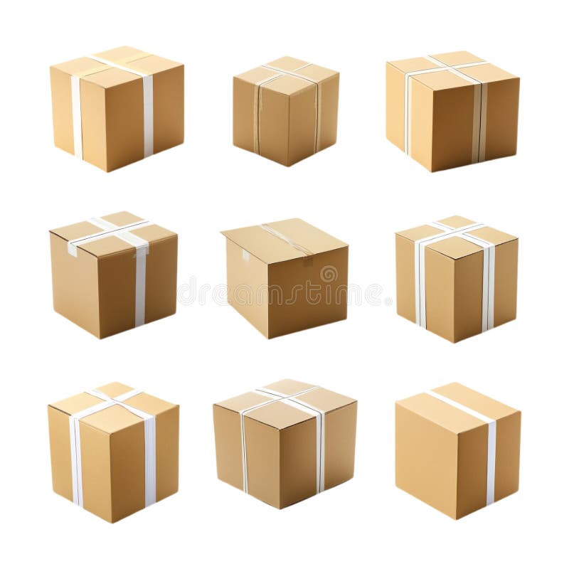 PNG Set of Different Kind of Delivery Boxes on Transparent Background ...