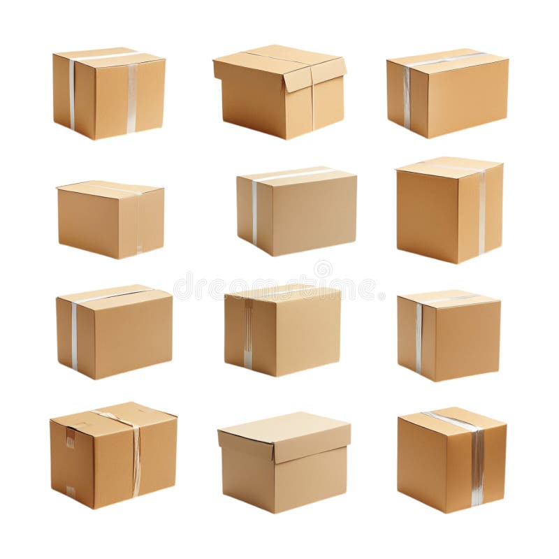 PNG Set of Different Kind of Delivery Boxes on Transparent Background ...
