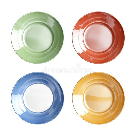 PNG Set of Solid Color Plates on Transparent Background - Ai Generated ...