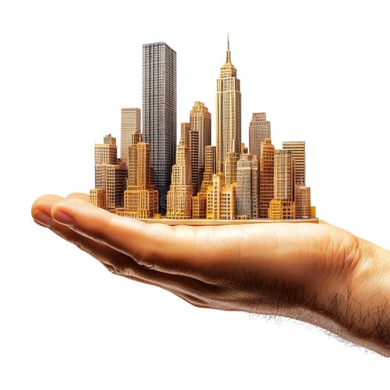 PNG Skyscraper Buildings in Hand on Transparent Background - Ai ...
