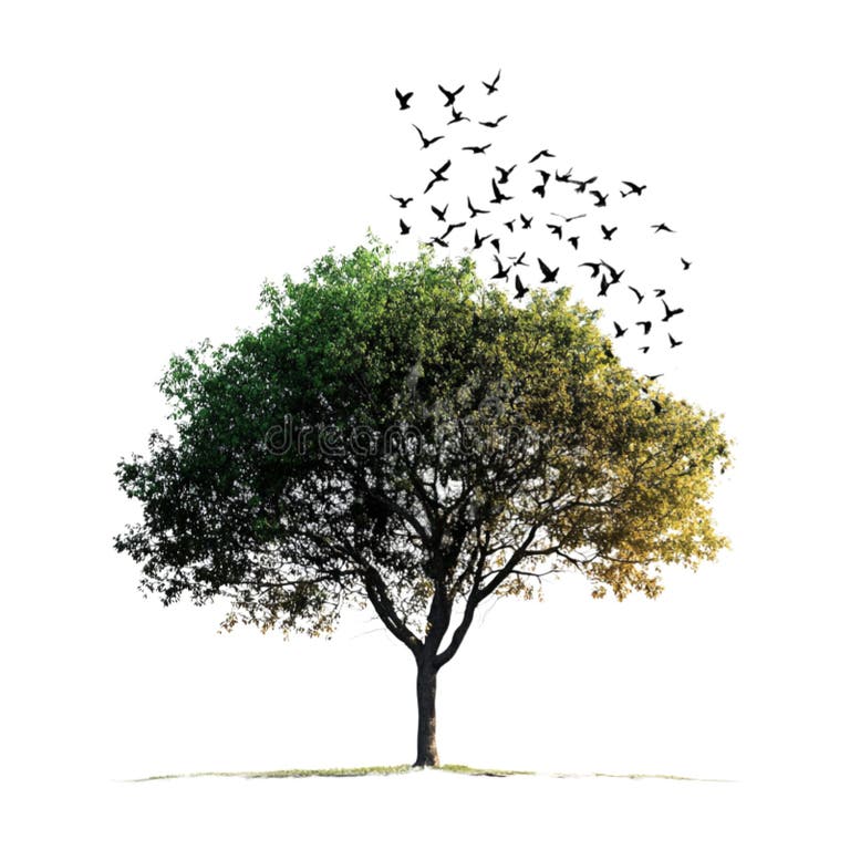 PNG Small Tree on Grass Mound on Transparent Background Stock ...