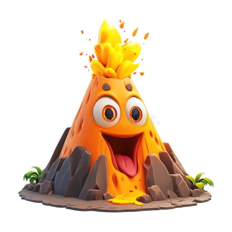 PNG Smiley 3D Molten Volcano with Lava on Transparent Background - Ai ...