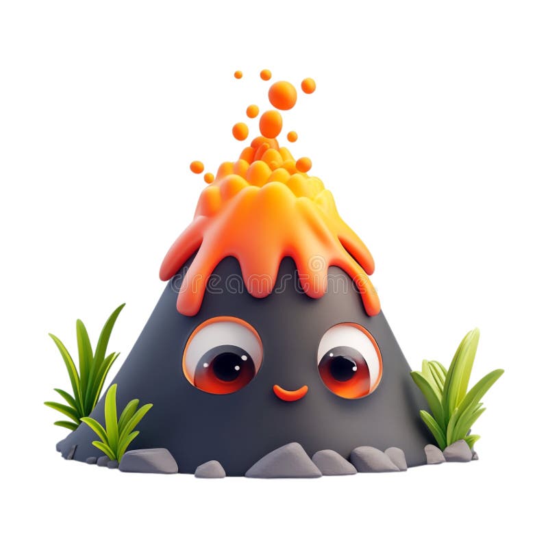 PNG Smiley 3D Molten Volcano with Lava on Transparent Background - Ai ...